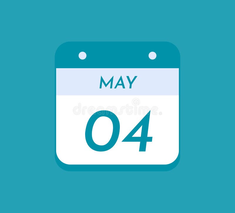 May 04 Single Day Calendar, 04 May Stock Vector - Illustration of ...