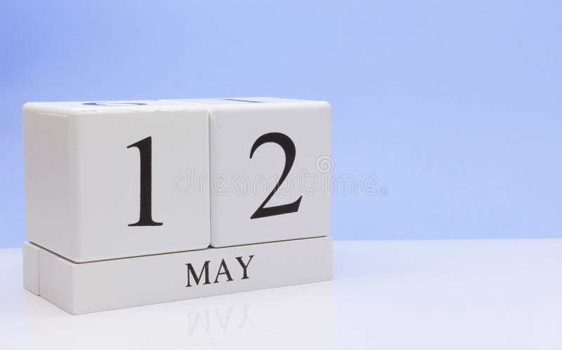 May 12st. Day 12 of Month, daily Calendar on White Table with ...