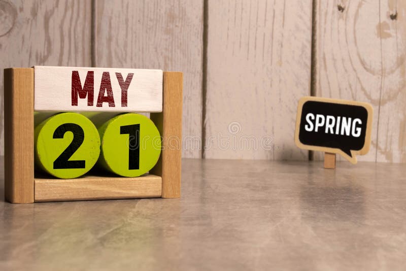 May 21st. Image of May 21 Wooden Color Calendar on White Background ...