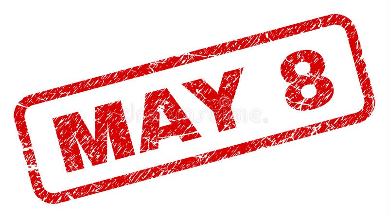 Grunge MAY 8 Rounded Rectangle Stamp Stock Vector - Illustration of ...