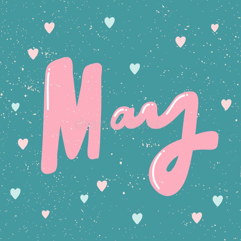 May. Sticker for Social Media Content. Vector Hand Drawn Illustration ...