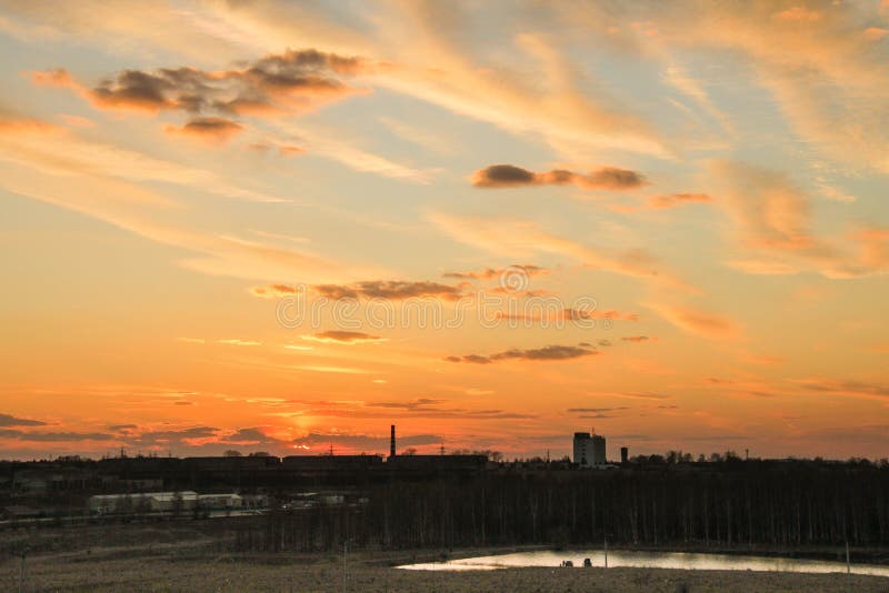 May Sunset in the City of Kanash Stock Image - Image of dusk, landmark ...
