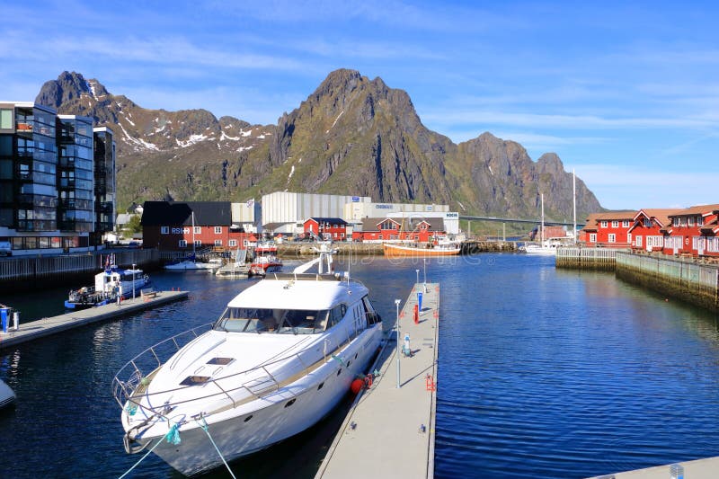 May 29 2022 - Svolvaer, Lofoten, Norway: View upon the Harbor in Summer ...