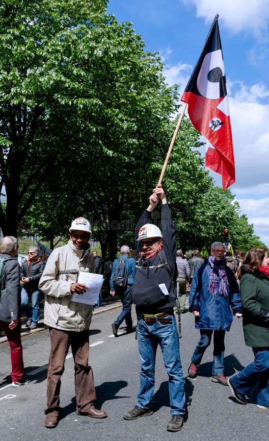 May 1, 2018 - Syndicate Parade in Paris Editorial Stock Photo - Image ...