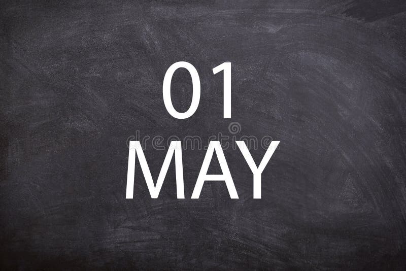 01 May Text with Blackboard Background for Calendar. Stock Illustration ...