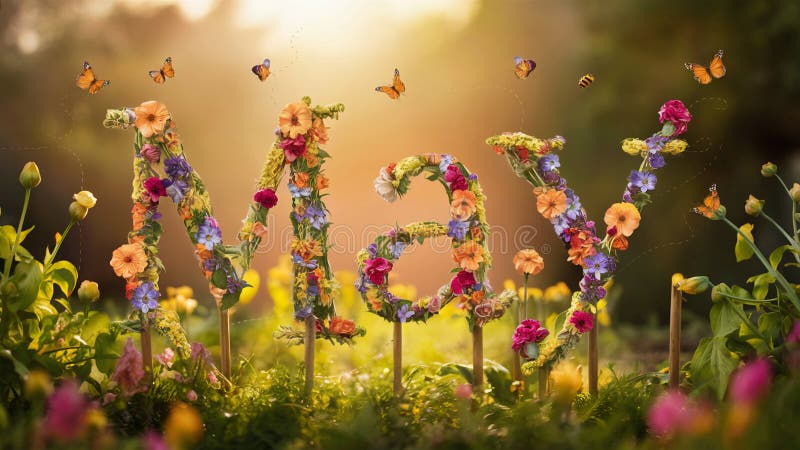 May Text in a May Scene stock illustration. Illustration of fresh ...