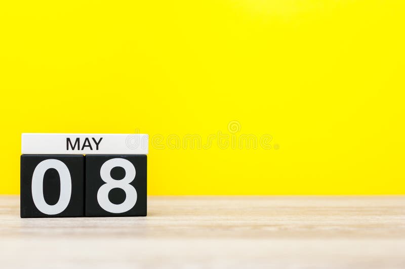 May 8th. Day 8 of May Month, Calendar on Yellow Background Stock Image ...