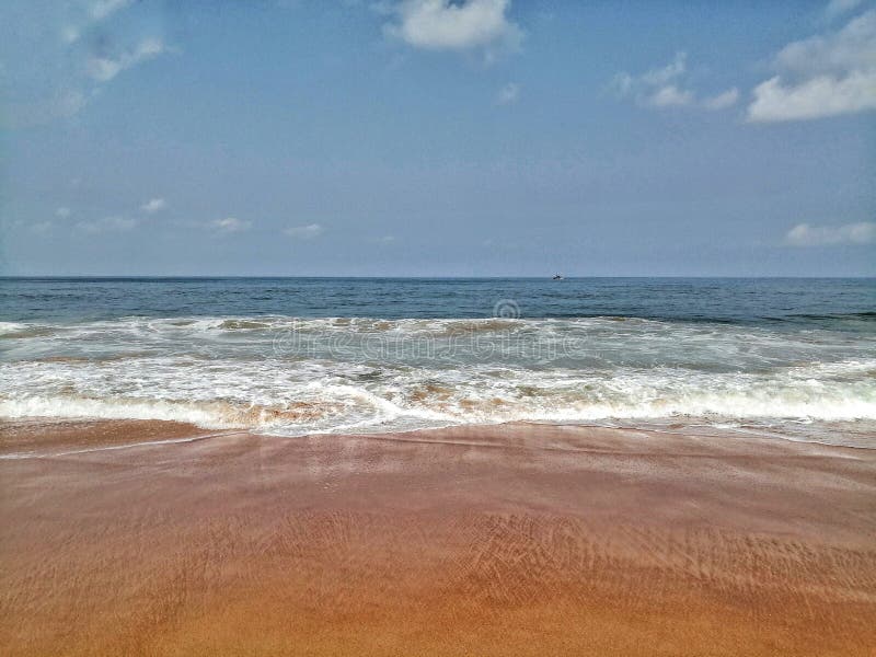 May 13th at Goa Calungute Beach. the Waves Sweping the Shore in the ...