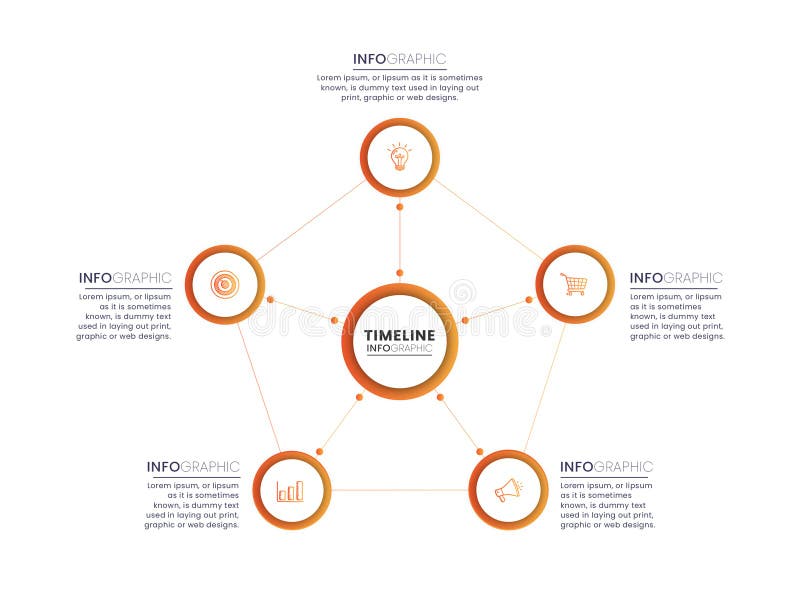 Timeline Infographic with 5 Elements Stock Vector - Illustration of ...