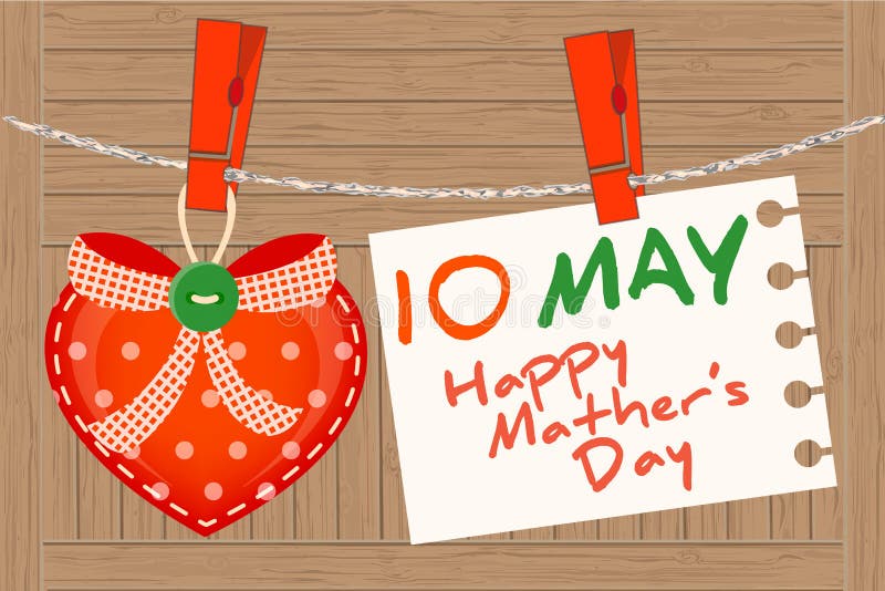 May 10th Mother S Day. Heart Greeting. Stock Vector - Illustration of ...