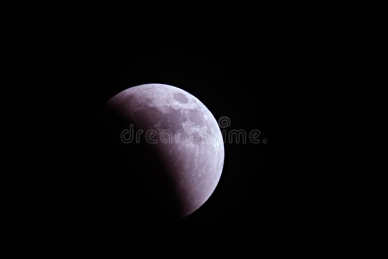 Half eclipsed moon stock photo. Image of earth, night - 247511284