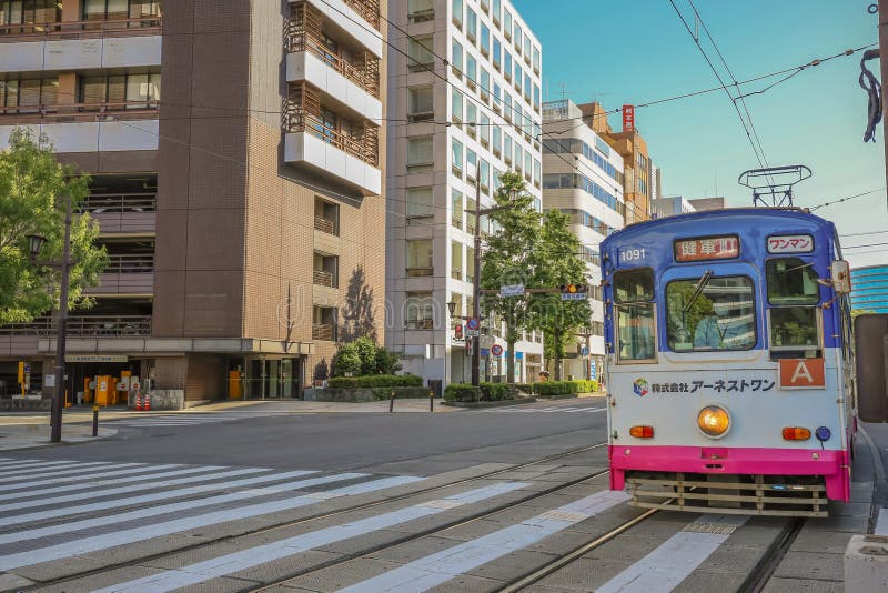 May 17 2024 Tram Running on the Streets of Kumamoto Editorial Stock ...