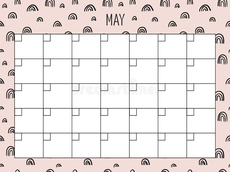 May. Universal Monthly Planner Template Stock Vector - Illustration of ...