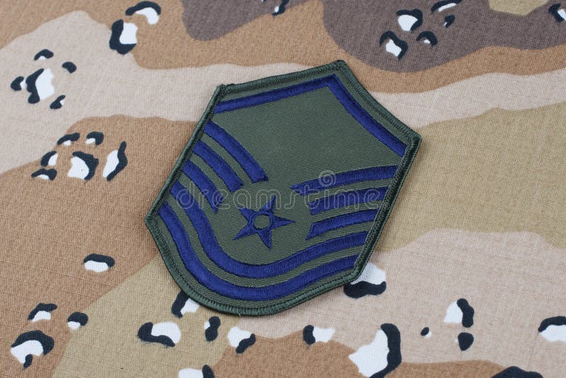 May 12, 2018. US AIR FORCE Master Sergeant Rank Patch on Desert Battle ...