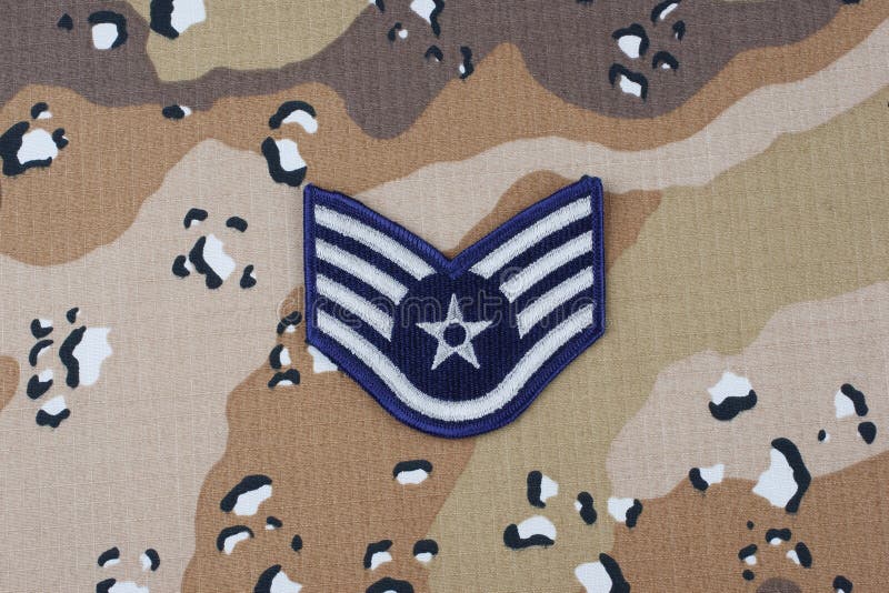 May 12, 2018. US AIR FORCE Staff Sergeant Rank Patch on Desert ...