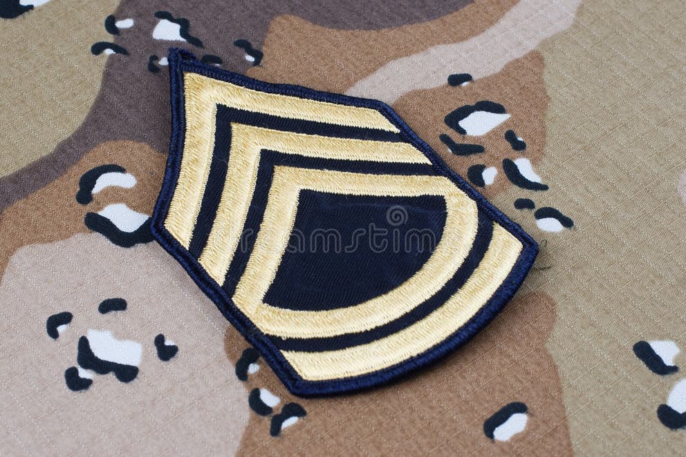 May 12, 2018. US ARMY Sergeant First Class Rank Patch on Desert ...