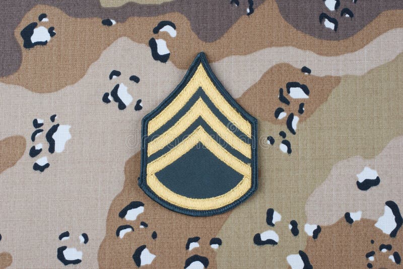 May 12, 2018. US ARMY Sergeant Rank Patch on Desert Camouflage Uniform ...