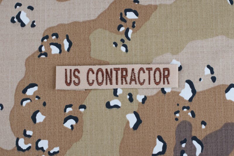 May 12, 2018. US CONTRACTOR Branch Tape on Desert Camouflage Uniform ...