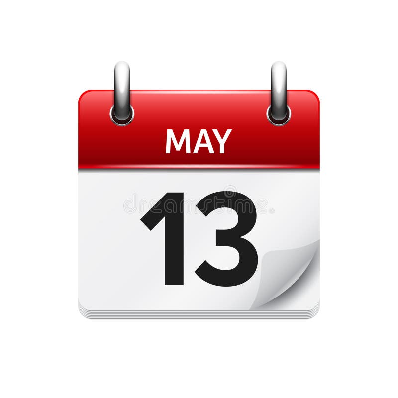 May 13. Vector Flat daily Calendar Icon. Date and Time, Day, Month ... May 13. Vector Flat daily Calendar Icon. Date and Time, Day, Month ...
