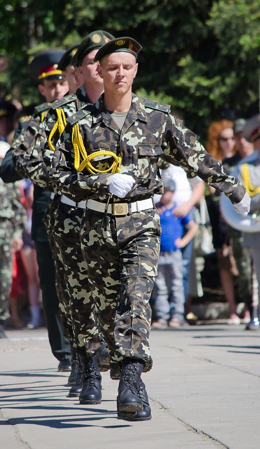 Marching Column of Airborne Forces on Parade Editorial Stock Image ...