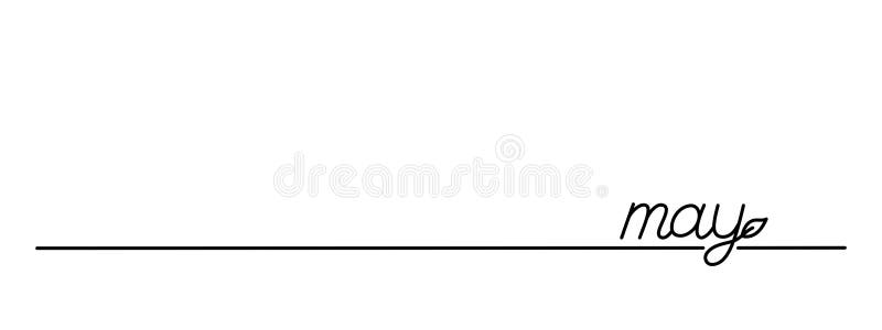 May Word Continuous Line Drawing, Black Line Vector Illustration ...