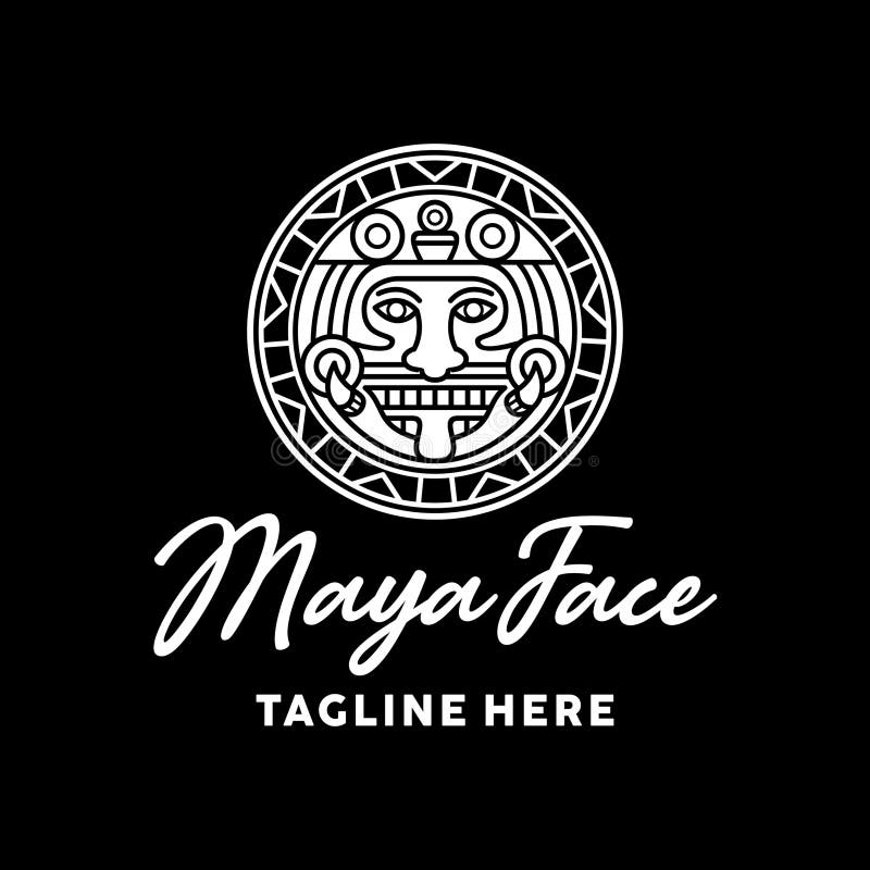 Maya Aztec Face Logo Native Vector Symbol Emblem Design Stock ...