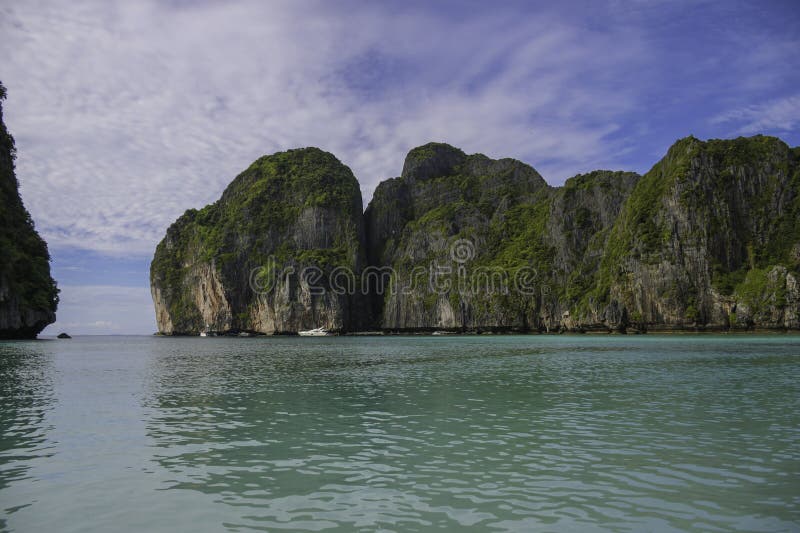 Maya Bay with Turqoise Water in Phi Phi Islands Krabi Thailand Stock ...