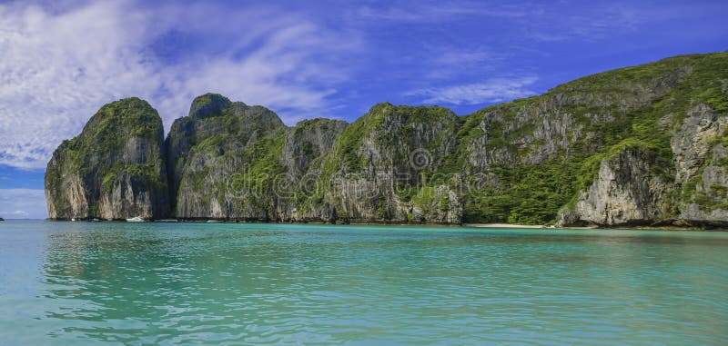 Maya Bay with Turqoise Water in Phi Phi Islands Krabi Thailand Stock ...