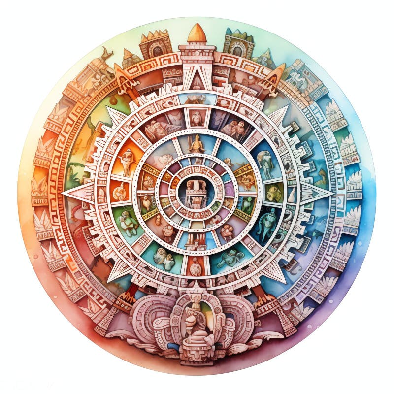 Maya Calendar Wheel Representing the Intricate Calendrical System ...