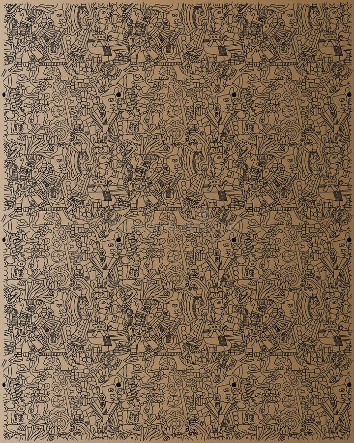 Maya Gods Pattern Background Stock Vector - Illustration of graphic ...