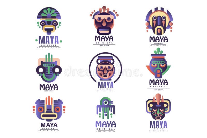 Maya Logo Original Design, Ethnic Emblem, Aztec Sign Vector ...