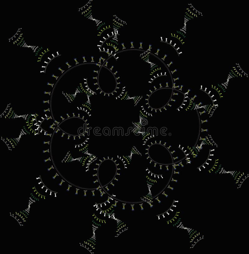 Maya Ornaments and Stylized Fractal Patterns Stock Illustration ...