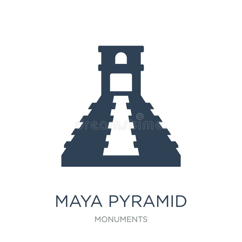 Maya Pyramid Icon in Trendy Design Style. Maya Pyramid Icon Isolated on ...