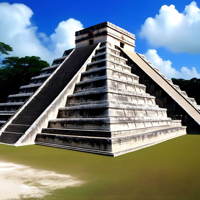 Maya Pyramids, Ai-generatet Stock Illustration - Illustration of site ...