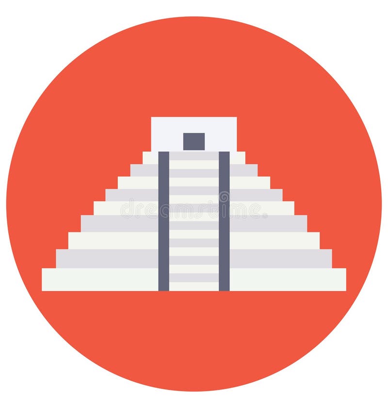 Maya Pyramids Color Isolated Vector Icon that Can Be Easily Modified or ...