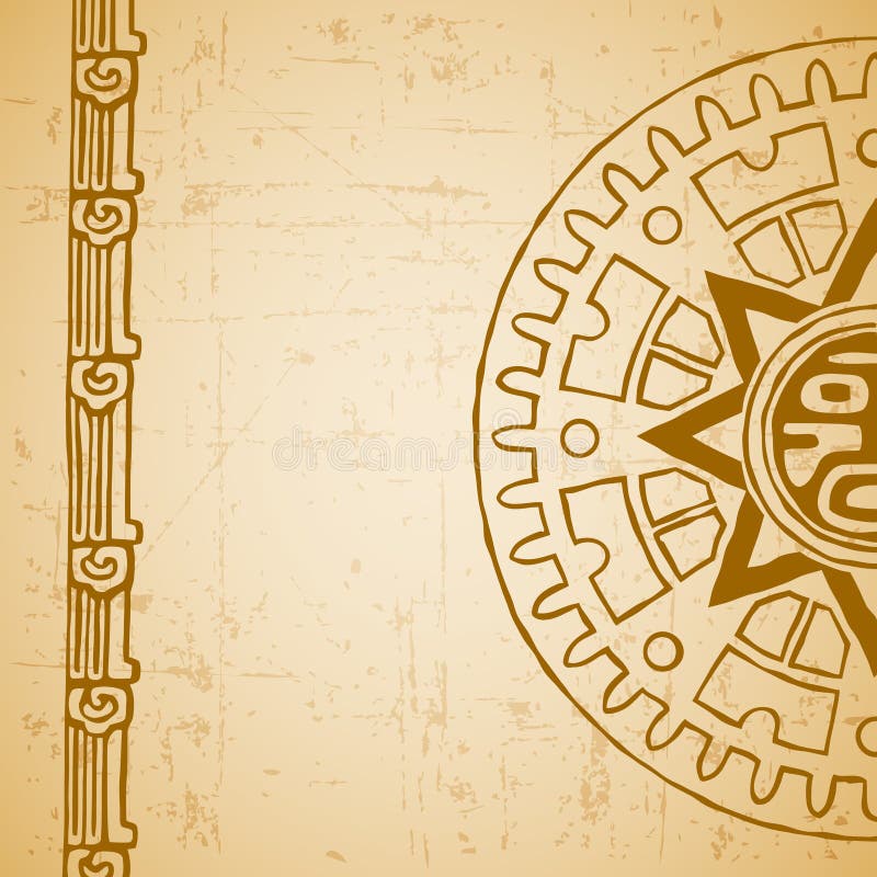 Maya sun half stock illustration. Illustration of history - 33156471