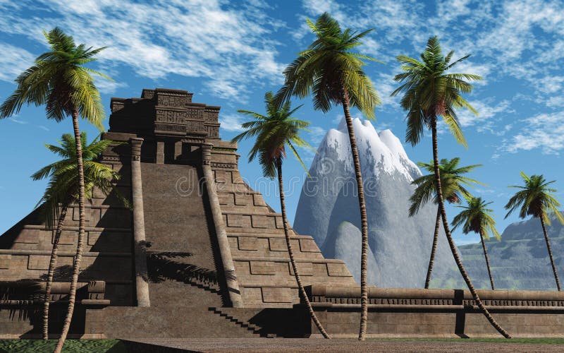 Maya Temple 03 stock illustration. Illustration of abstractly - 17701303