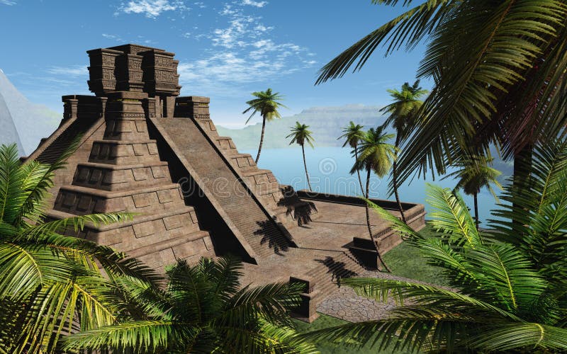 Maya temple stock illustration. Illustration of architecture - 17701293