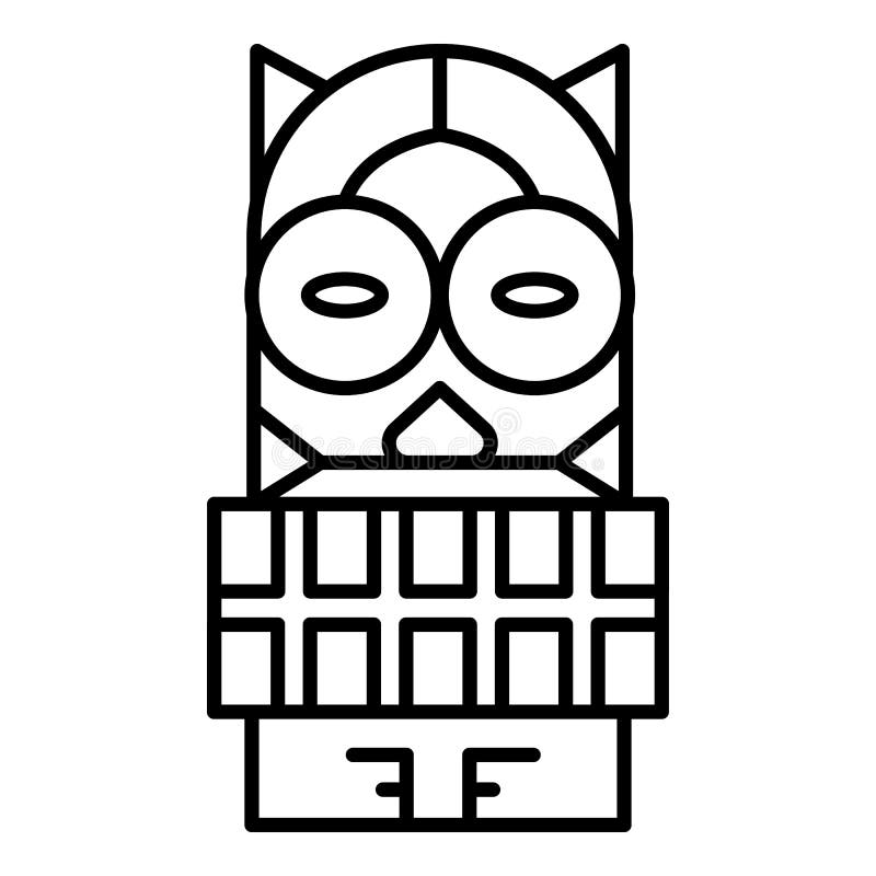 Maya Wood Idol Icon, Outline Style Stock Vector - Illustration of ...
