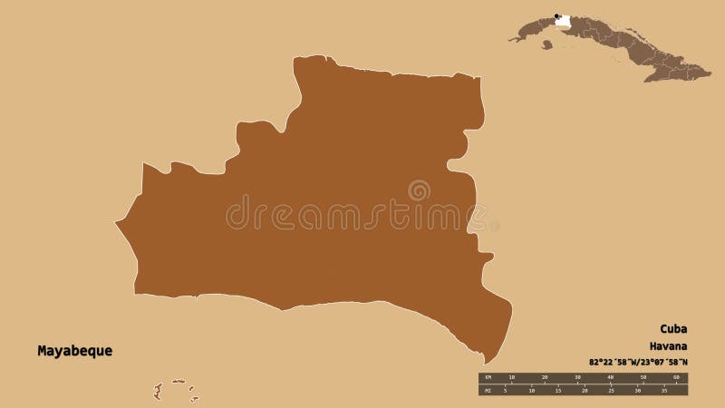 Mayabeque, Province of Cuba, Zoomed. Pattern Stock Illustration ...