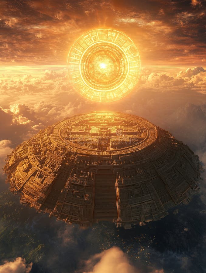 Mayan AI-controlled Eclipse Machine Hovers Above Clouds during a ...