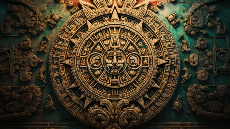 Mayan Calendar Colorful Background. Neural Network AI Generated Stock ... Mayan Calendar Colorful Background. Neural Network AI Generated Stock ...