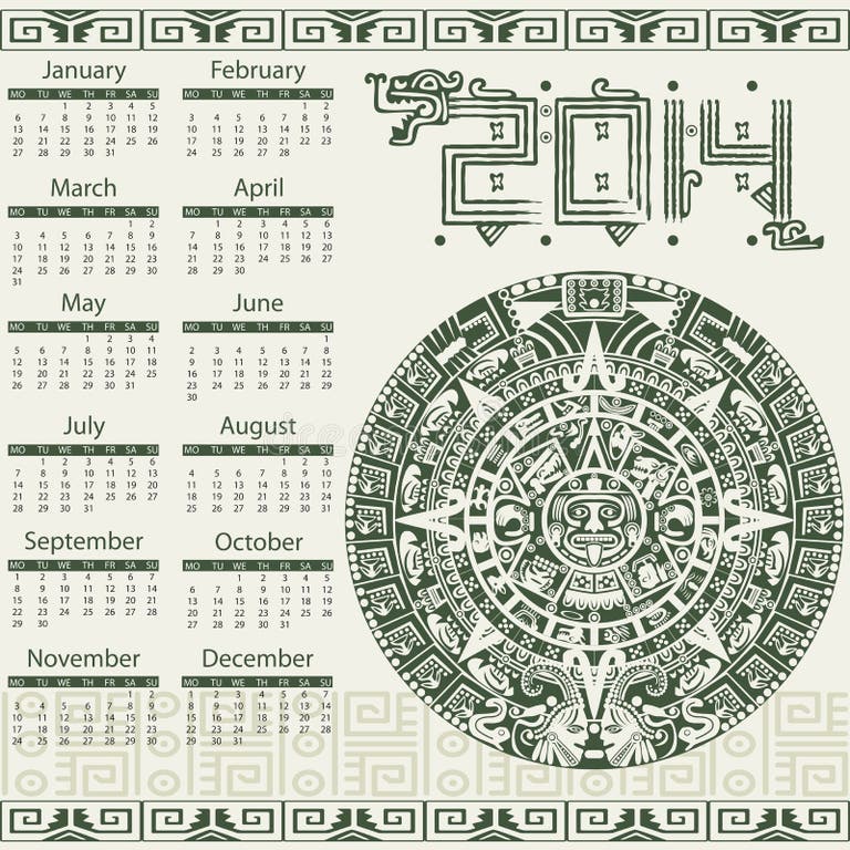 Mayan Calendar Vector Stock Illustrations – 419 Mayan Calendar Vector ...
