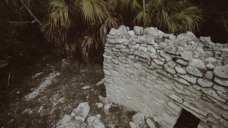 Mayan Jungle Ruin Stone Wall Aerial Stock Image - Image of civilization ...