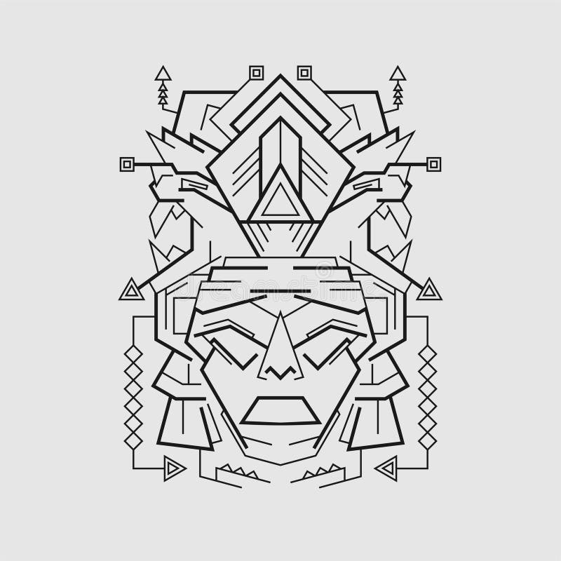 Mayan Mask Maya Culture Face Stock Vector - Illustration of mayan, look ...