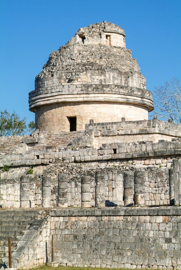 Mayan Observatory Ruin at Chichen Itza Stock Photo - Image of ancient ...