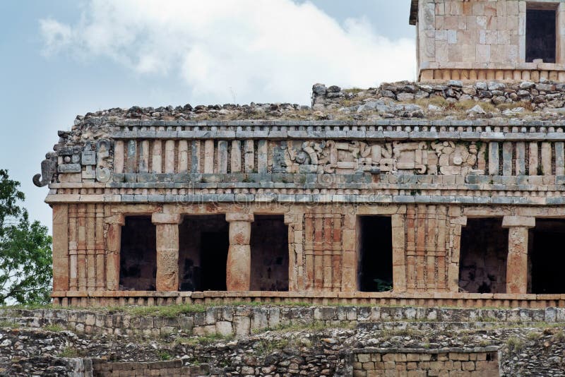 Mayan Palace in Sayil Yucatan Mexico Stock Image - Image of america ...