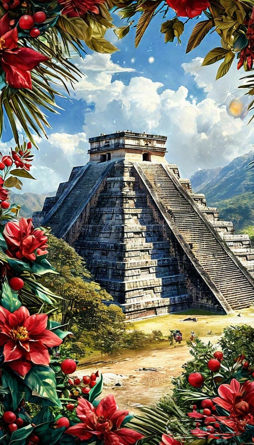 Mayan pyramid stock photo. Image of tree, building, pyramid - 348473850