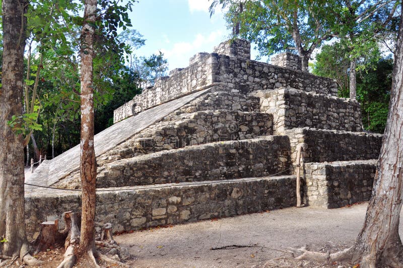 Mayan Pyramid, Coba, Mexico Stock Image - Image of ruins, mayan: 46705427