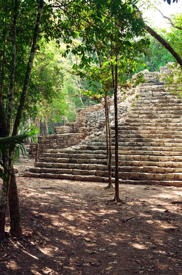 Mayan Pyramid, Coba, Mexico Stock Image - Image of mexican, landmark ...